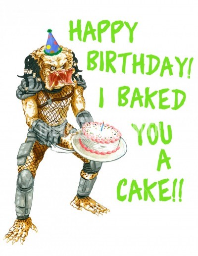 'Predator birthday card' by Bill Main - Illustration from United States