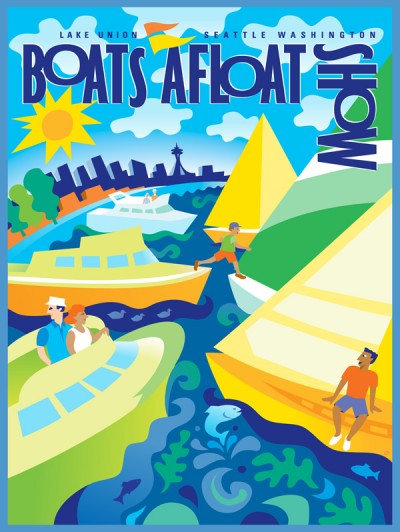 'Seattle Boats Afloat Show' by Leslie Newman - Illustration from United ...