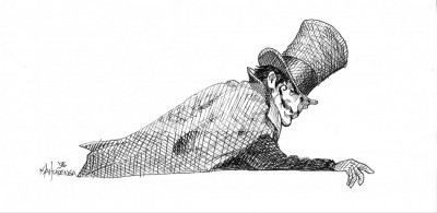 'Villain Masthead / Line Art' by Mark Huisenga - Illustration from