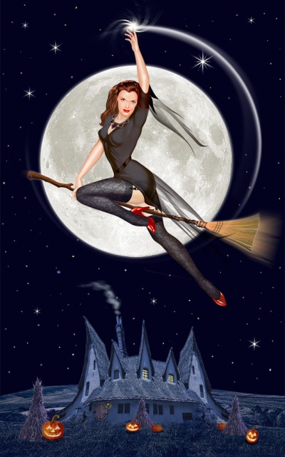 'Witch Pinup' by Randy South - Fine Arts from United States