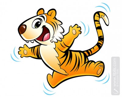 'Excited tiger cartoon mascot character illustration' by Thodoris ...